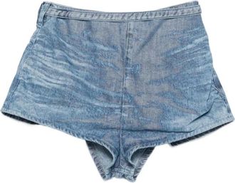 Diesel Femme, Shorts, Bleu, Taille: W28 Shorts en jean &agrave; effet us&eacute;