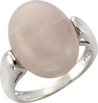 Zeeme Gemstones Ring 925 Sterling Silber rhodiniert mit echtem Rosenquarz 16x12mm