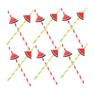 Frcolor 40st&uuml;cke Wassermelonen-trinkhalme Dekorative F&uuml;r Partys Buntes Hawaii-design F&uuml;r Getr&auml;nke Und Sommerfeiern