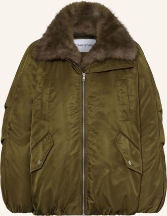 Stand Studio Stand Studio Blouson Thilda Mit Abnehmbarem Kunstfell gruen