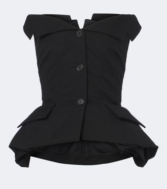 Magda Butrym Bustier-Top aus Baumwolle mit Sch&ouml;&szlig;chen