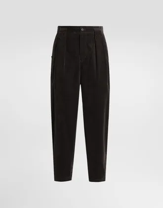 Dolce & Gabbana Velvet Trousers - Mann Hosen Und Shorts Grau 56