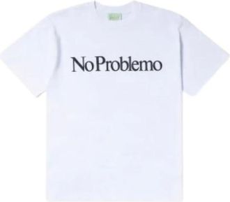 Aries Homme, Tops, Blanc, Taille: L No Problemo T-Shirt