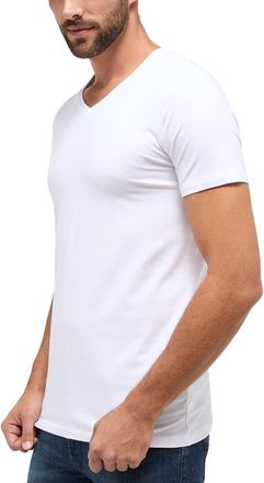 Eterna Bodyshirt Halbarm tiefer V-Ausschnitt wei&szlig;