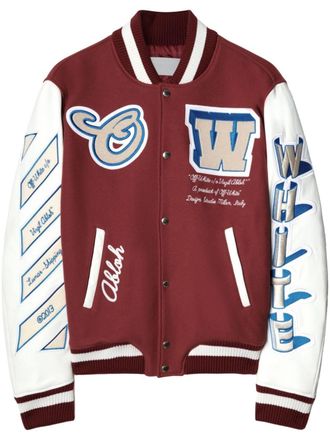 Off-white veste teddy Lea &agrave; appliqu&eacute;s - Rouge
