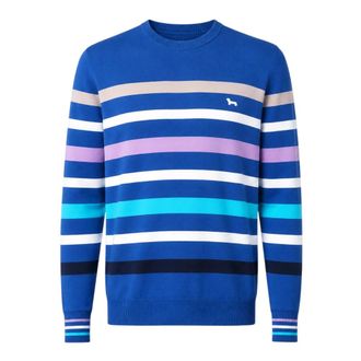 Harmont & Blaine Rundhals-Strickpullover mit 3D-Streifen - - Knitwear - Herren - Blau - M