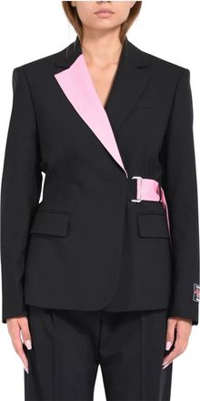 Msgm Msgm, Femme, Vestes, Noir, Taille: 36 FR Veste en laine avec ceinture ajustable