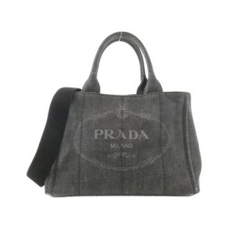 Prada Pre-owned Sac &agrave; main en Denim - Femme - Pre-owned - Noir - Taille: ONE Size
