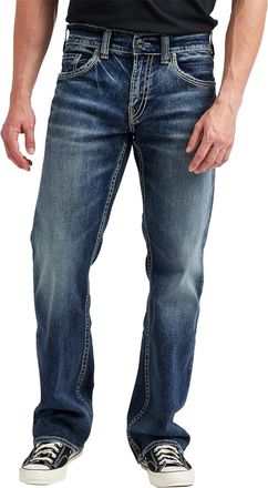 Silver Jeans Co Herren Zac Relaxed Fit Straight Leg Jeans, Medium Indigo, 30W / 34L