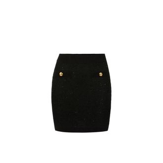 Elisabetta Franchi Femme, Jupes, Noir, Taille: 38 FR Knit Skirt With Sequins