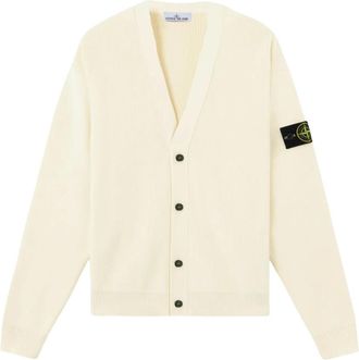 Stone Island Homme, Pulls, Beige, Taille: XL Cardigan en coton c&ocirc;tel&eacute;