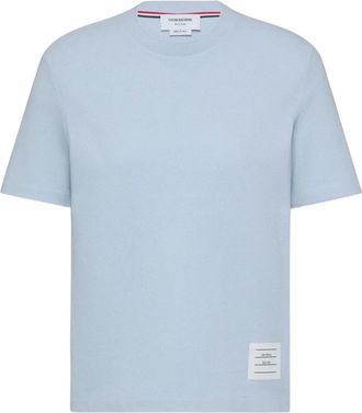 Thom Browne Femme, Tops, Bleu, Taille: 34 FR T-shirt &agrave; rayures et col rond