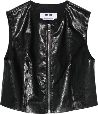 Msgm haut sans manches à fermeture zippée - Noir