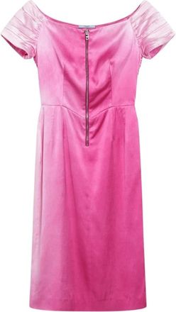 Prada Fuchsia Washed Duchesse Kleid - - Dresses - Damen - Rosa - S