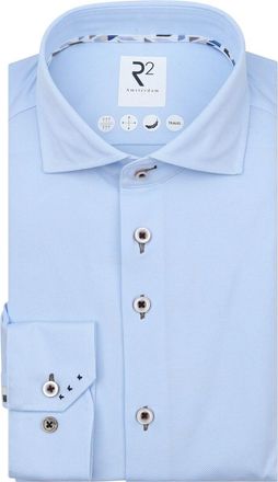 R2 Amsterdam R2 Chemise Technical Knitted Dobby Bleu Clair