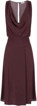 Elisabetta Franchi Femme, Robes, Brun, Taille: 42 FR Robe en Viscose &agrave; Col Drap&eacute;