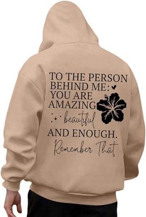 Generic 2026 Pull à capuche à manches longues et poche pour homme et femme Motif noix de coco, kaki, 3XL