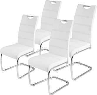 Hela home24 Freischwinger La Paz 43 x 98 x 59cm 4er Set Weiß/Weiß