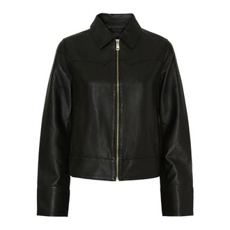 Notyz Kurze Lederjacke - - Jackets - Damen - Schwarzk - M