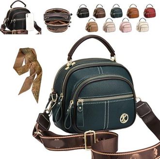 Generic Bousalutend Sac à bandoulière classique multifonctionnel avec compartiments larges et réglables en cuir, Vert, 34*25*11 cm (13.4*9.8*4.3 inches)