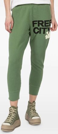 Freecity drawstring-fastening graphic-print track pants - Gr&uuml;n