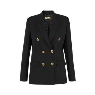 Elisabetta Franchi Damen, Jacken, Schwarzk, XSGr&ouml;&szlig;e