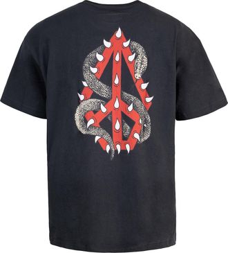 Volcom Snake Peace T-Shirt Herren (DE/NL/SE/PL, Alphanumerisch, L, Regular, Regular, Black)