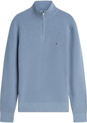 Tommy Hilfiger Pull droit col montant zipp&eacute; en coton et cachemire