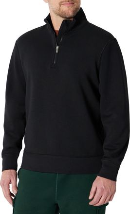 Amazon Essentials Active Herren Mens Active Sweat Relaxed-Fit Quarter Zip Pullover Sweatshirt, Schwarz, XXL