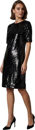 HUGO BOSS Shift-Kleid f&uuml;r Damen, Polyester (Schwarz bedruckt)
