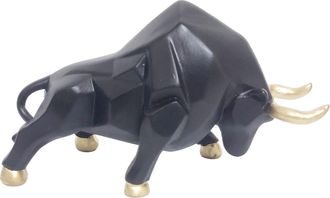 Generico Bull Black - Bull Statue | Geometrische Harzdekoration | Abstrakte Skulpturen | schöne moderne Rinderstatue | Harzskulptur für Tiere für Büro