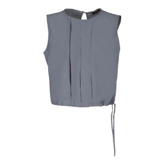 Moorer Femme, Tops, Gris, Taille: 38 FR Haut en Lin Gris Chic