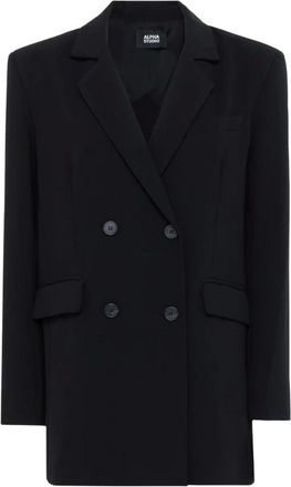 Alpha Studio Femme, Vestes, Noir, Taille: 38 FR Blazer Doppiopetto Cady