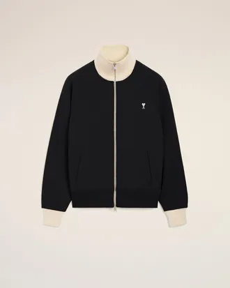 Ami Ami Paris - Sweatshirt zipp&eacute; noir en coton Ami de Coeur Noir - Taille : XXXL - Unisex