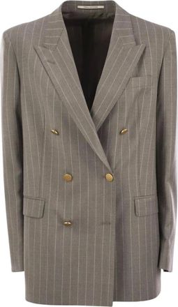 Tagliatore Femme, Vestes, Gris, Taille: 42 FR Blazer Crois&eacute; &agrave; Rayures