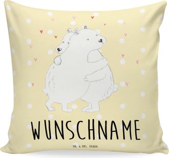 Mr. & Mrs. Panda Kopfkissen Eisbär Umarmen - Personalisierte Geschenke, Name, Personalisiert, Kissen, Wunschname, Bedrucken, Lustige Sprüche