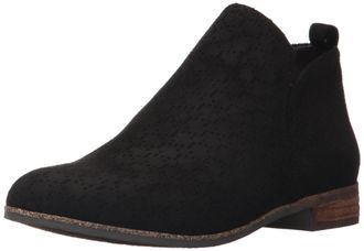 Dr. Scholls Shoes Damen Rate Stiefelette, Schwarzes perforiertes Mikrofaser-Wildleder, 40 EU