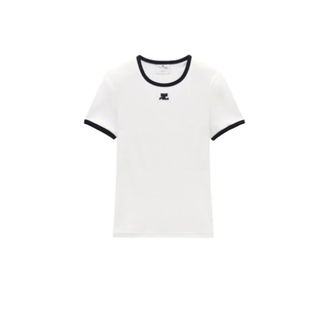 Courr&egrave;ges Femme, Tops, Blanc, Taille: 42 FR T-hirt