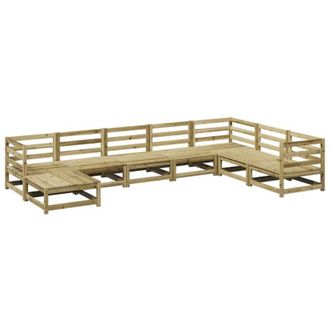 vidaXL Salon de jardin 8 pcs bois de pin impr&eacute;gn&eacute; vidaXL