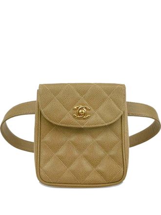 Chanel mini sac banane matelass&eacute; (1994-1996) - Tons neutres