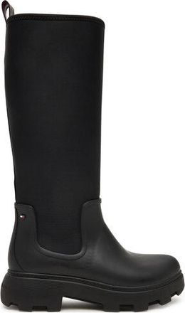 Tommy Hilfiger Gummistiefel Flag Long Warm Lining FW0FW08973 Schwarz