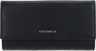 Coccinelle Femme, Accessoires, Noir, Taille: ONE Size Portefeuille Souple M&eacute;tallis&eacute;