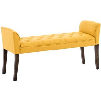 Clp Banquette style Chersterfield Cleopatra en tissu Jaune Antique fonc&eacute;