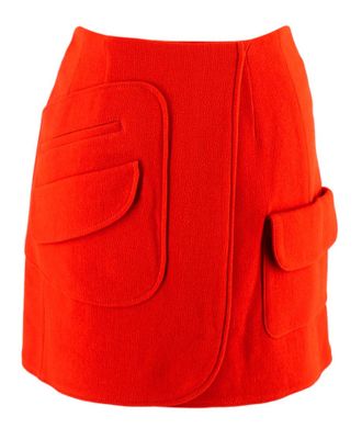 Dior Bright Orange Virgin Wool Mini Wrap Skirt Size XXS