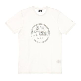 New Era Homme, Tops, Blanc, Taille: XL Essential Visor Sticker Tee