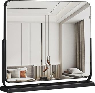 Generic Spiegel Kosmetikspiegel Tischspiegel Tiefer Rahmen f&uuml;r Schlafzimmer Wohnzimmer(Black)