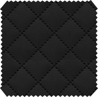 Novely SOLTAU Kunstleder - 3-lagig gesteppter Möbelstoff - Kaschierter Volumen-Polsterstoff mit Karo-Muster - Pflegeleichte Meterware 1lfm | Farbe: 11 Schwar