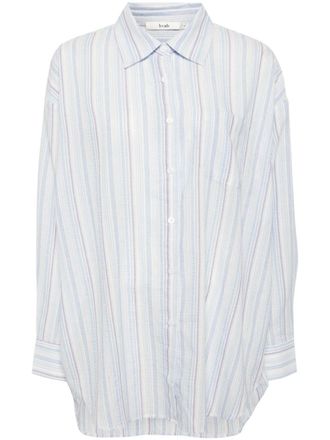 B+ab chemise boutonn&eacute;e &agrave; rayures - Bleu