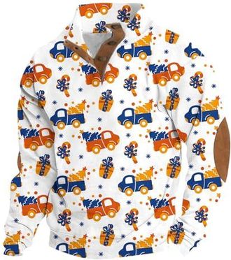 Generic Sweatshirts pour hommes, sweatshirts de Noël pour hommes, sweatshirts tendance à imprimé graphique flocon de neige, sweatshirt surdimensionné à manche