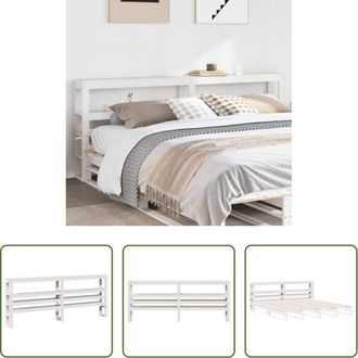 vidaXL &Eacute;tag&egrave;res de rangement - T&ecirc;te de lit avec &eacute;tag&egrave;res blanc 200 cm bois massif de pin